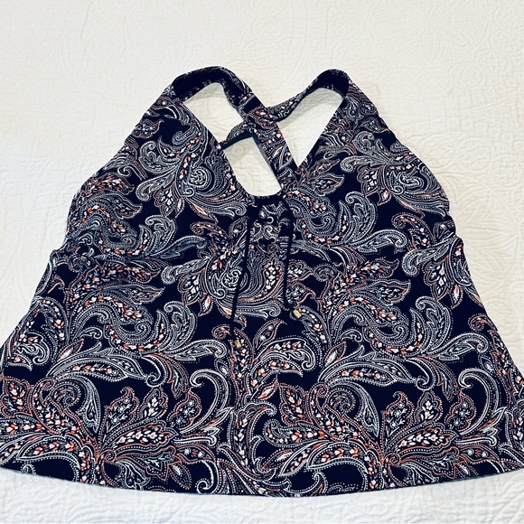 Lands' End | Swim | Lands End Navy Blue Paisley Tankini Top Swim 2w 20 ...